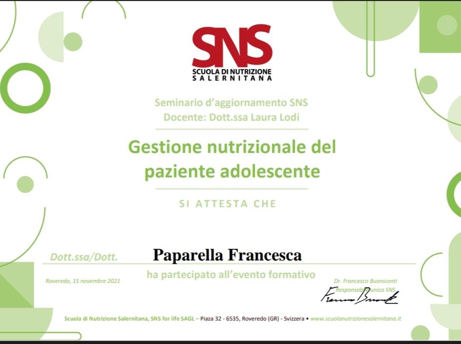 Francesca Paparella Nutrizionista Pavia - Contatta su NutriDoc